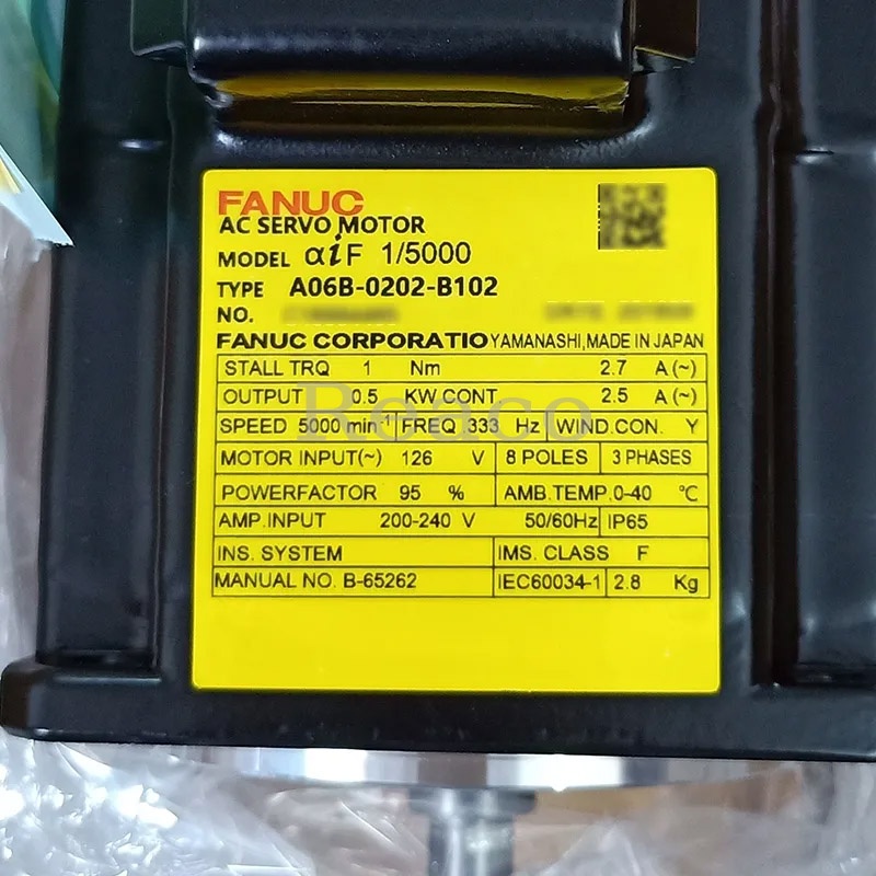 Fanuc A06B-0202-B102 or A06B0202B102 AC Servo Motor - REACO