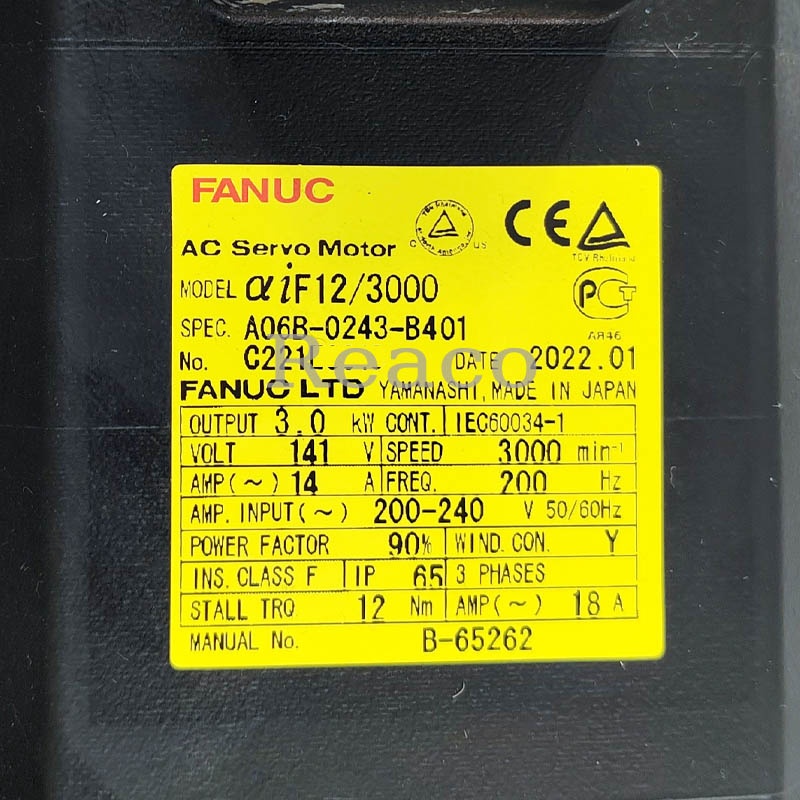 Fanuc A06B-0243-B401 or A06B0243B401 AC Servo Motor - REACO