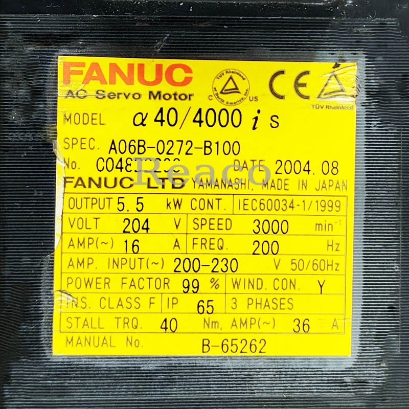 Fanuc A06B-0272-B100 or A06B0272B100 AC Servo Motor - REACO
