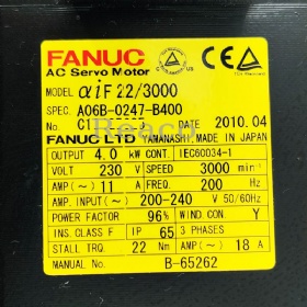 Fanuc A06B-0247-B400 or A06B0247B400 AC Servo Motor - REACO